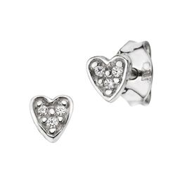 CAI Ohrstecker 925/- Silber rhodiniert Herz Zirkonia