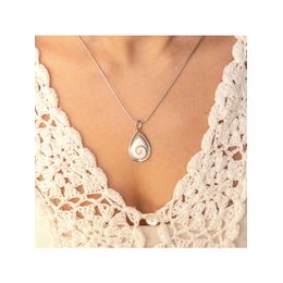 ZEEme Pearls Halskette Silber 925 rhodiniert 42+5cm lang mit wei&szlig;er Muschel