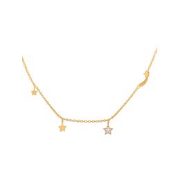 CAI Anh&auml;nger mit Kette 925 Sterling Silber gelb vergoldet Sterne Sternschnuppe Zirkonia