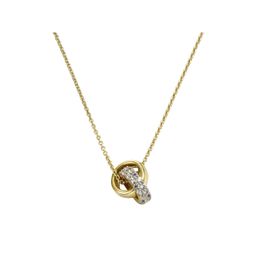 Celesta Gold Halskette 375/- Gelbgold 2farbig mit Zirkonia