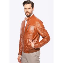Wittchen Herren-Lammfelljacke mit rechteckigen Taschen, hellbraun, Naturleder
