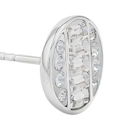 Paar Ohrstecker Tom Tailor "Schmuck Geschenk Edelstahl Kreis rund", edelstahlfarben, kristallwei&szlig;, kristallwei&szlig;, Ohrringe, Damen, Edelstahl, mit Glassteine