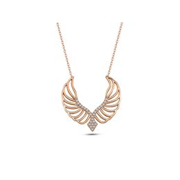 dKeniz Anh&auml;nger mit Kette 925/- Sterling Silber ros&eacute;vergoldet Modern Design Silberkette