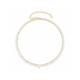 Fashionbox Collier vergoldet Zirkonia weiss Mittelteil Zirkoniaherz weiss