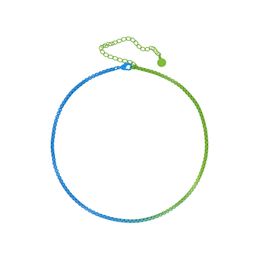 Fashionbox Kette Messing blau/gr&uuml;n lackiert