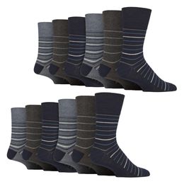 12 Paare Herren-Baumwollsocken | Gemusterte weiche nicht bindende Alltagssocken