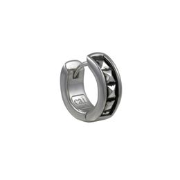 CAI Single-Ohrring Silber 925 rhodiniert matt oxidiert