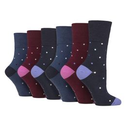 6 Paar Damen Baumwollsocken | Gemusterte weiche nicht einengende Alltagssocken