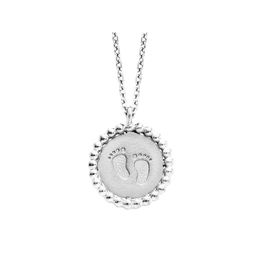 JULIE JULSEN Anh&auml;nger mit Kette 925 Silber rhodiniert mit Baby Fu&szlig;abdruck