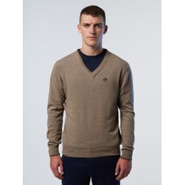 North Sails Pullover V-Ausschnitt mit gesticktem Logo