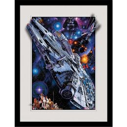Star Wars - Gerahmtes Poster "Breakout", Millennium Falke (Bunt)