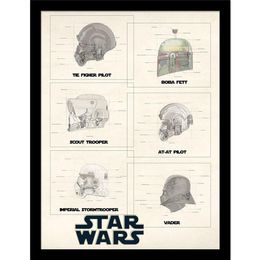 Star Wars - Gerahmtes Poster, Helm (Wei&szlig;/Schwarz)