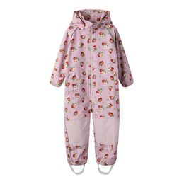 Softshelloverall name it "NMFALFA08 SOFTSHELL SUIT AOP 1FO NOOS", Kinder, Gr. 110, N-Gr, keepsake lila, Softshell, Obermaterial: 94% Polyester, 6% Elasthan, bedruckt, gebl&uuml;mt, elastischer Bund, Overalls, mit verstellbarer und abnehmbarer Fu&szlig;schlaufe