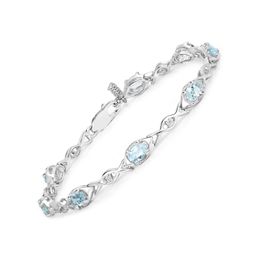 Vira Jewels Armband 925-Sterling Silber rhodiniert Gl&auml;nzend Blautopas beh. Blau