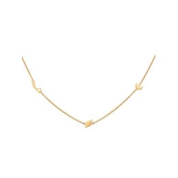 CAI Collier 925 Sterling Silber gelb vergoldet Sternschnuppe - Saturn - Mond