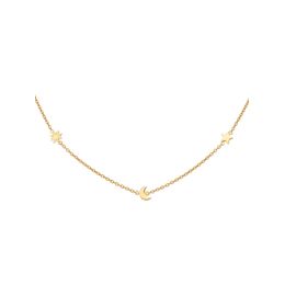 CAI Collier 925 Sterling Silber gelb vergoldet Sonne - Mond - Stern