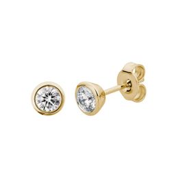 Lyomi Ohrstecker 585/- Gelbgold 2 synth. Diam. 0,50 ct.
