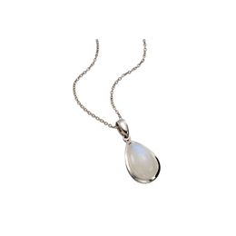 JAMELLI Anh&auml;nger mit Kette 925 Silber rhodiniert mit Rainbow Mondstein