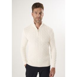 Pullover Kabelstrick-Pullover Mit Halbem Rei&szlig;verschluss