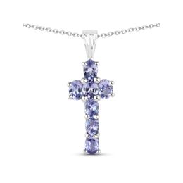 Vira Jewels Anh&auml;nger mit Kette 925-Sterling Silber rhodiniert Gl&auml;nzend Tansanit violett