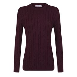 Pullover Kabelstrick-Pullover Mit V-Ausschnitt