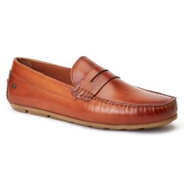 Base London Collins Driver Leder Herren Loafers in verbranntem Tan
