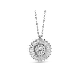 dKeniz Anh&auml;nger mit Kette 925/- Sterling Silber rhodiniert Zirkonia Sun