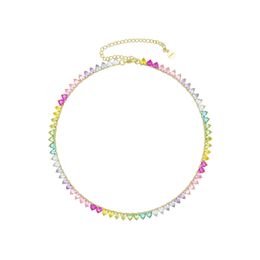 Fashionbox Collier vergoldet mit Zirkonia multicolor