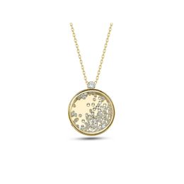 dKeniz Anh&auml;nger mit Kette 925/- Sterling Silber vergoldet bewegliche Zirkonia-Steine