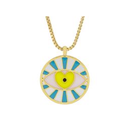 Fashionbox Anh&auml;nger mit Kette Messing vergoldet, Anh&auml;nger Herzauge