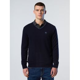North Sails Pullover V-Ausschnitt mit gesticktem Logo