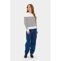 Saint Tropez Strickpullover MilaSZ Strickpullover Gerade Passform black offwhite