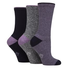 3 Paar Damen Wasserabweisende Mittelschwere Outdoor-Socken f&uuml;r Wandern & Spazierg&auml;nge