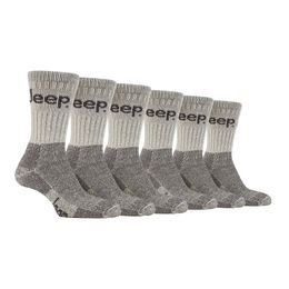 JEEP 6 Paar Herren Luxuri&ouml;se Gepolsterte Baumwoll-Wandersocken