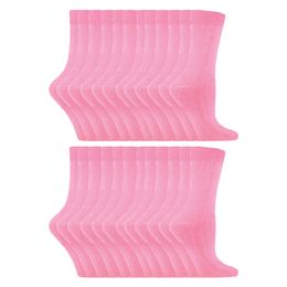 24 Paar Damen Einfarbige Baumwollreiche Kniestr&uuml;mpfe