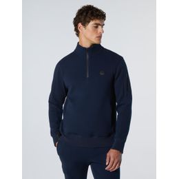 North Sails Sweatshirt Piqu&eacute; Scuba Stoff mit halbem Rei&szlig;verschluss
