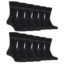 JEEP 12 Paare Herren Luxus Gepolstertes Baumwoll-Wandersocken
