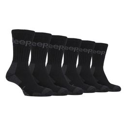JEEP 6 Paar Herren Luxus gepolsterte Baumwoll-Wandersocken