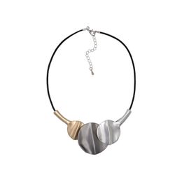Steuer Modeschmuck Kette Metall dreifarbig matt