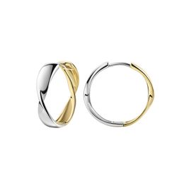 ZEEme Silber Klappcreolen 925/- Sterling Silber rhodiniert und vergoldet