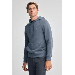 Sweatshirt denimblau im Regular Fit mit Kapuze und Rigby Go-Logo