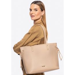 Wittchen Damen-Einkaufstasche aus &Ouml;ko-Leder mit Trageriemen, Beige