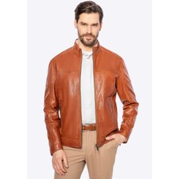 Wittchen Herren-Bikerjacke aus echtem Leder, hellbraun