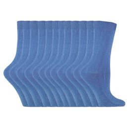 Einfarbige Damensocken mit hohem Baumwollanteil | 12 Paar Multipack | Socken-Snob | D&uuml;nne, bequeme, farbenfrohe Crew-S&ouml;ckchen f&uuml;r Damen in tiefem Fuchsia
