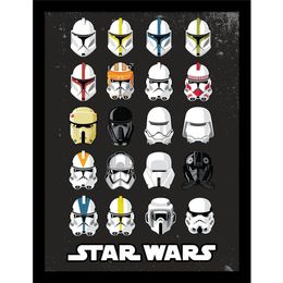 Star Wars - Gerahmtes Poster, Helm (Schwarz/Bunt)