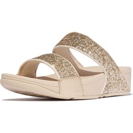 fitflop Lulu 2 Bar Glitter Polyurethan Damen Sandalen Platino/Silber