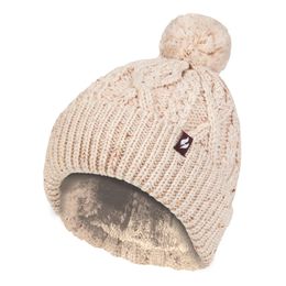 Heat Holders Damen Pom Pom Bommelm&uuml;tze | W&auml;rmehalter | Modische Chunky Warm Cable Knit Beanie mit Heatweaver Fleece Futter | Salzburg Style - Natural