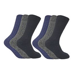 6er-Pack Herren Dicke Warme Wollmischung Wandersocken