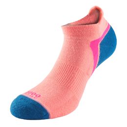 1000 Mile - Damen Einlagige Aktive Sport Atmungsaktive Kn&ouml;chelsocken - Pfirsich / Blaugr&uuml;n