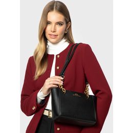 Wittchen Damen-Schultertasche aus schwarzem und goldenem Leder, schwarz und gold